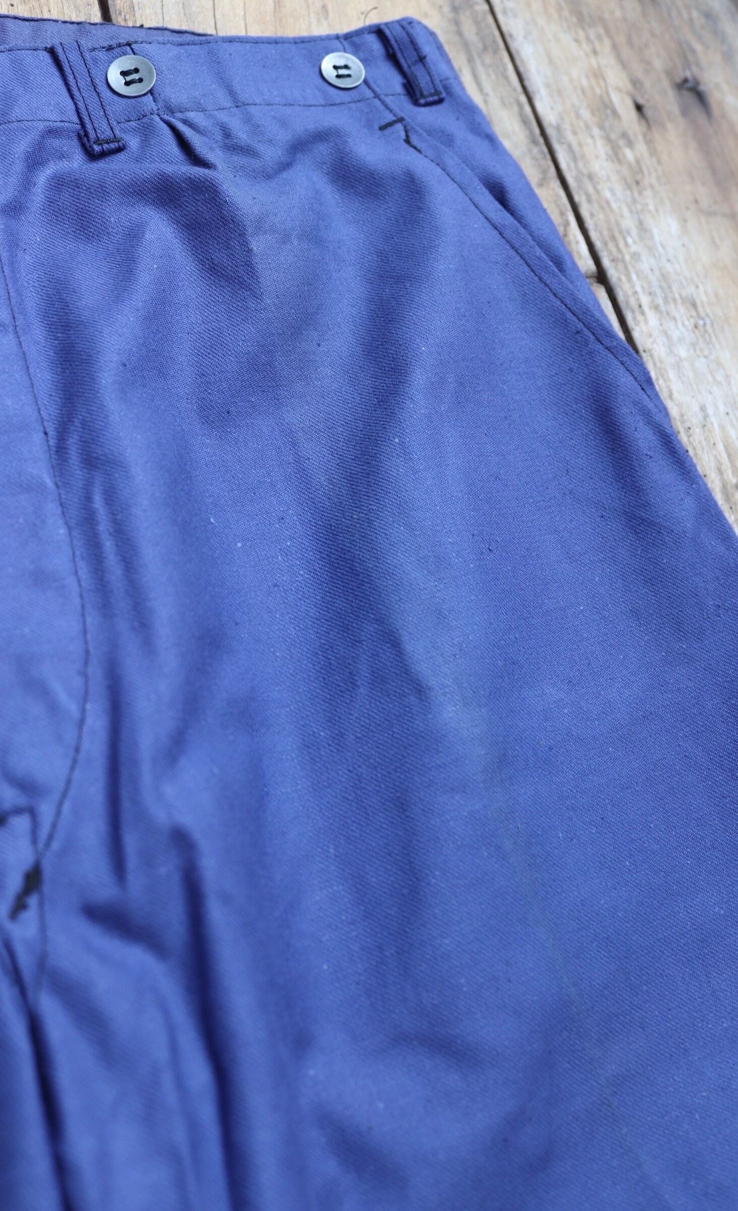 Vintage 1940s 40s WW2 era Swedish military hospital indigo blue cotton ...