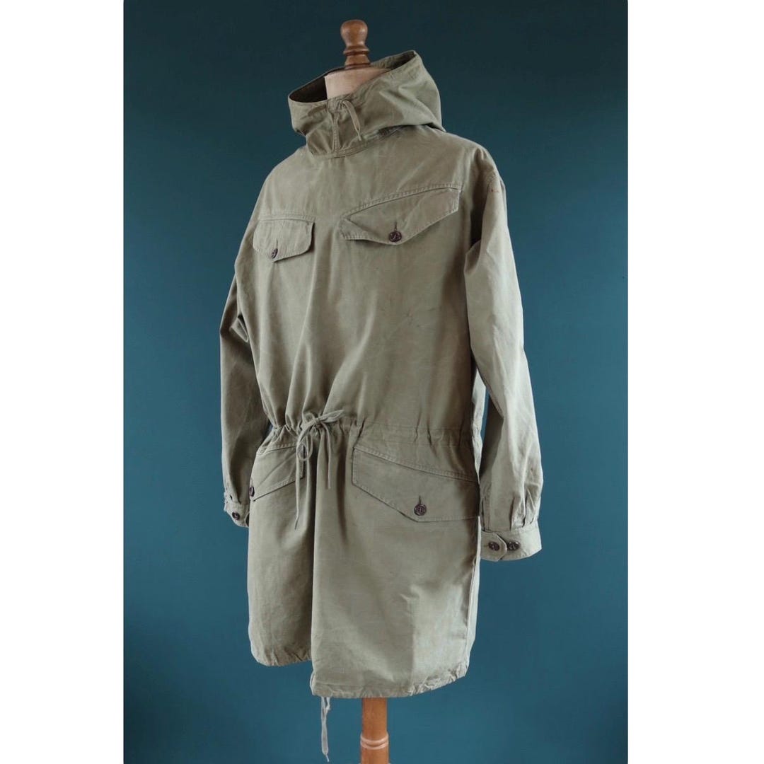 Vintage 1940s French Army Smock - 1950s Military Anorak - M47 - 54 ...