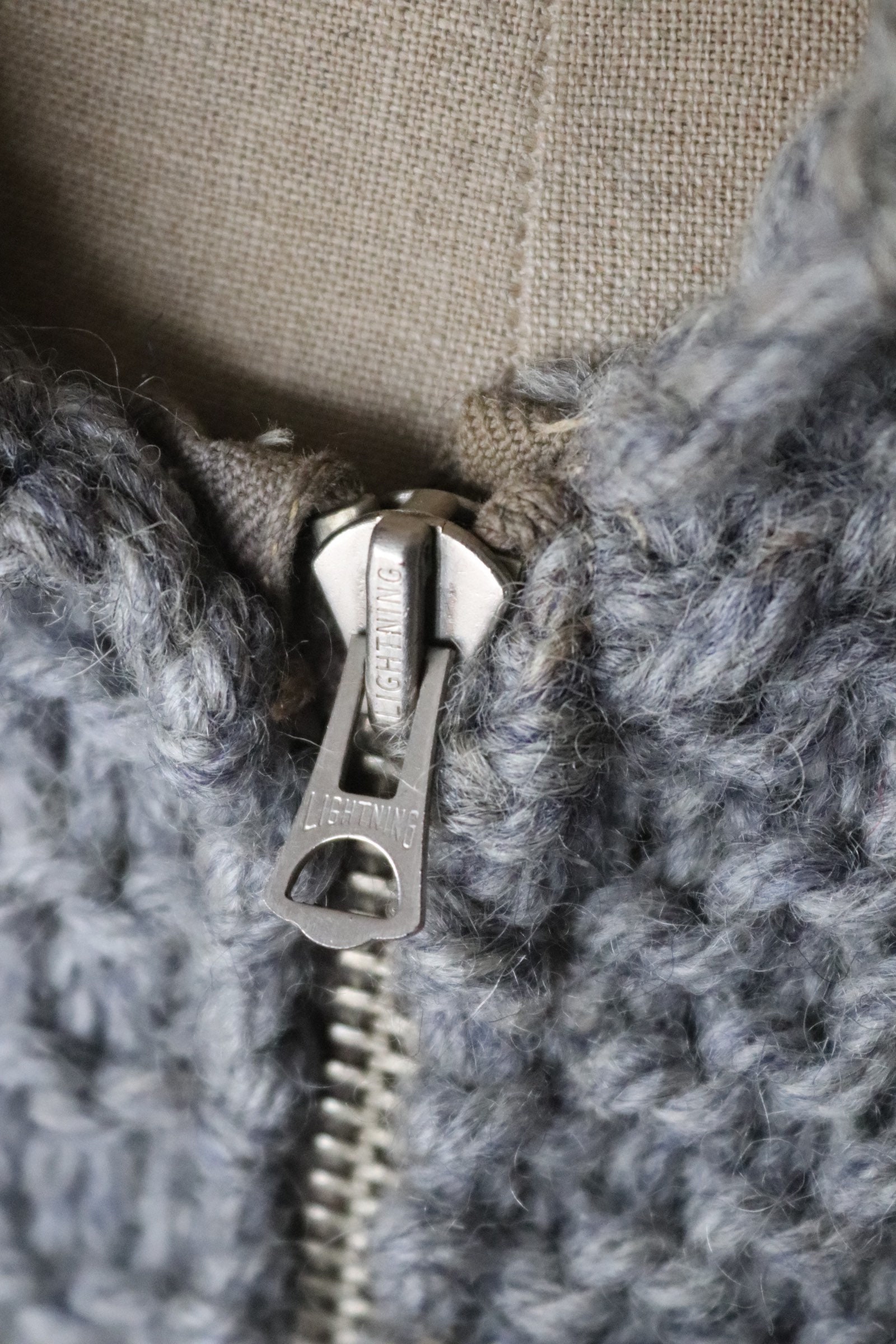 Vintage 1950 50s chunky knitted wool cowichan sweater cardigan jumper ...