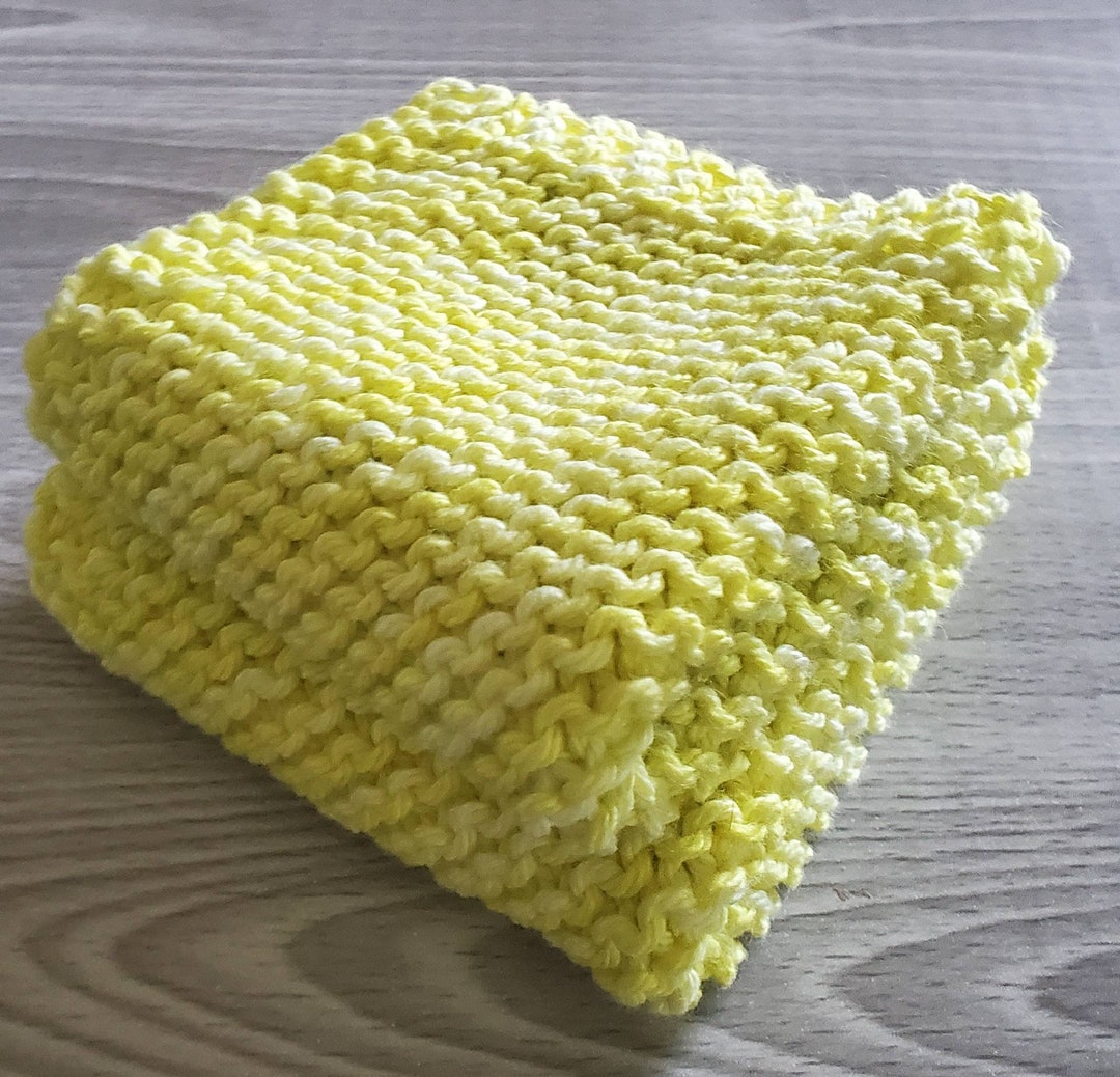 Iced Lemon Dishcloth, Set of 2, Yellow Ecofriendly Reusable, Knitted ...