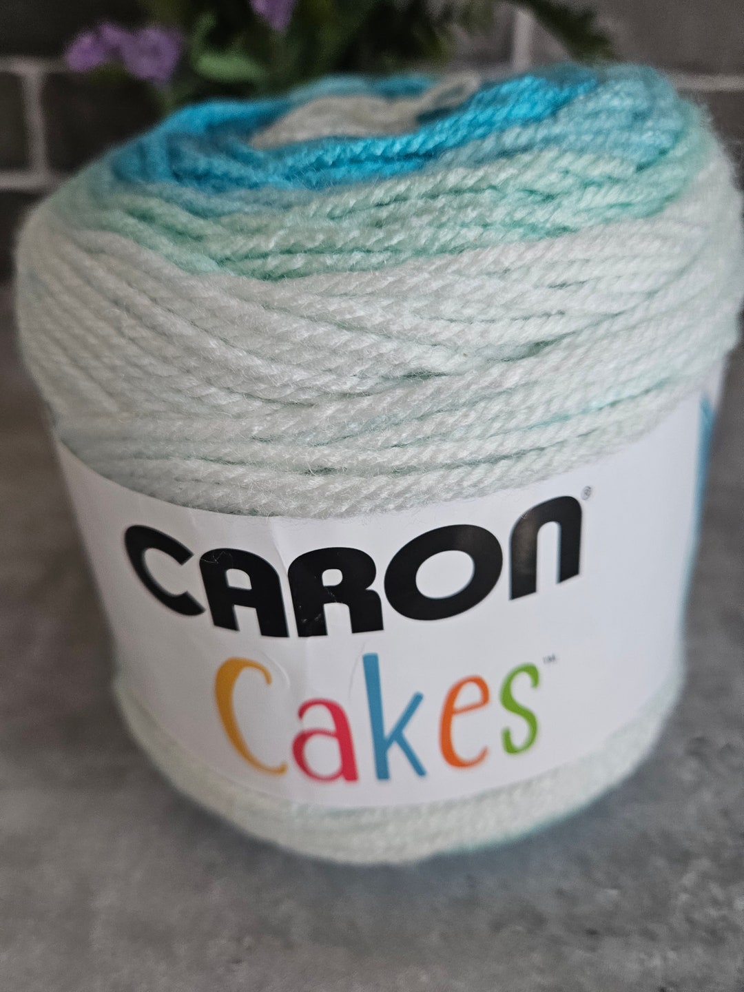 Faerie Cake, Caron Cakes Yarn, White Mint Blue, Knit Crochet, Medium #4 ...