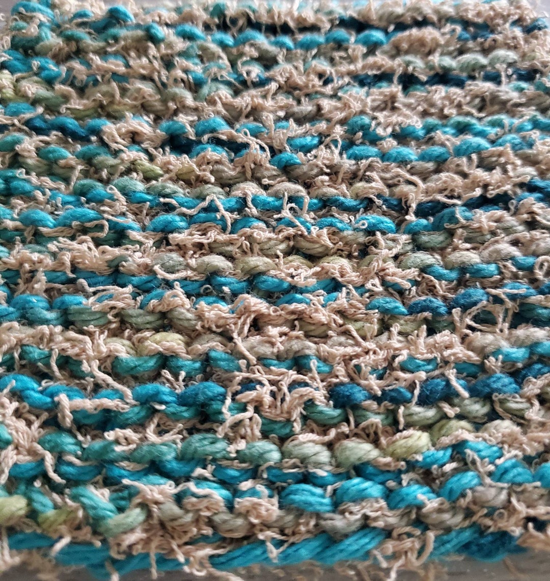 Pebble Beach Scrubby Kitchen Dishrag Blue Dark Teal Khaki - Etsy