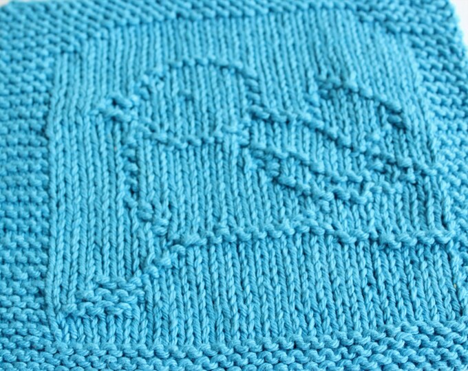 Blue Bird Washcloth Hand Knitted Dishcloth Bird Pattern - Etsy