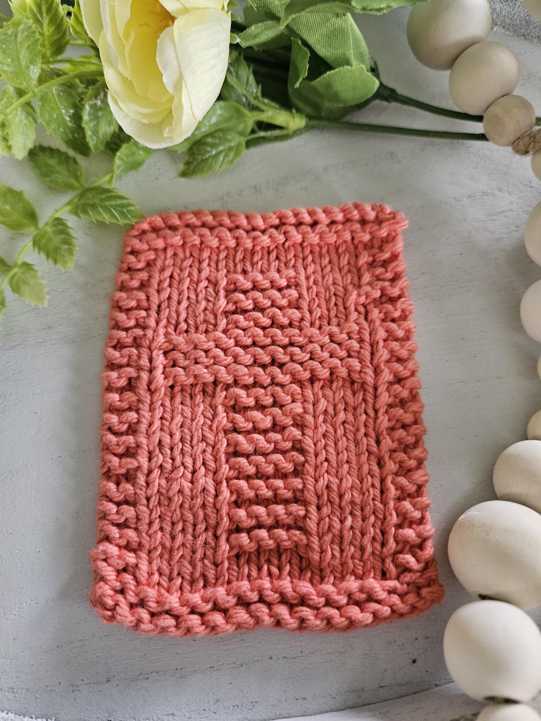 Pocket Prayer Cloth, Christian Cross, Tangerine Cotton Knit, Easter ...