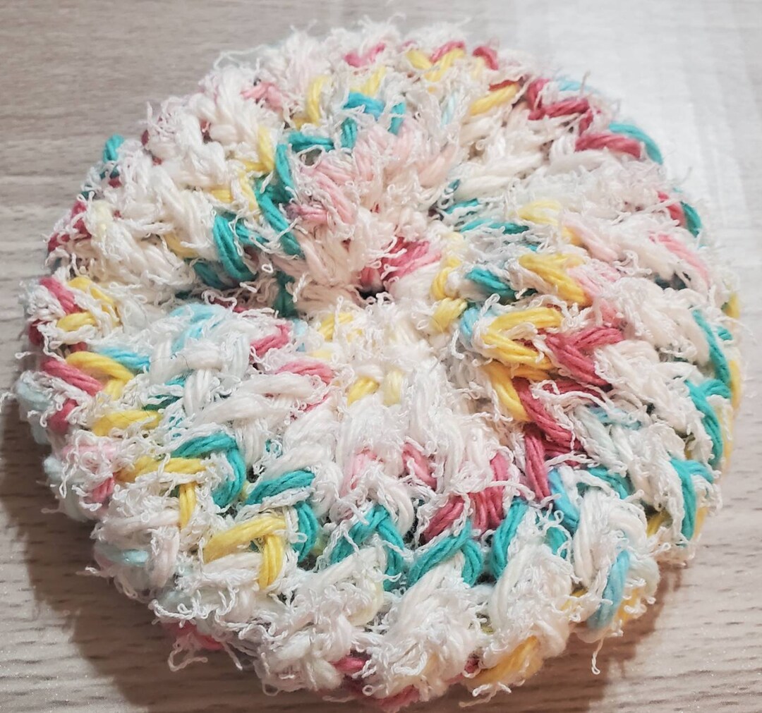 Spring Meadows Kitchen Scrubby, Round Dish Scrubby, Yellow Green Pink ...