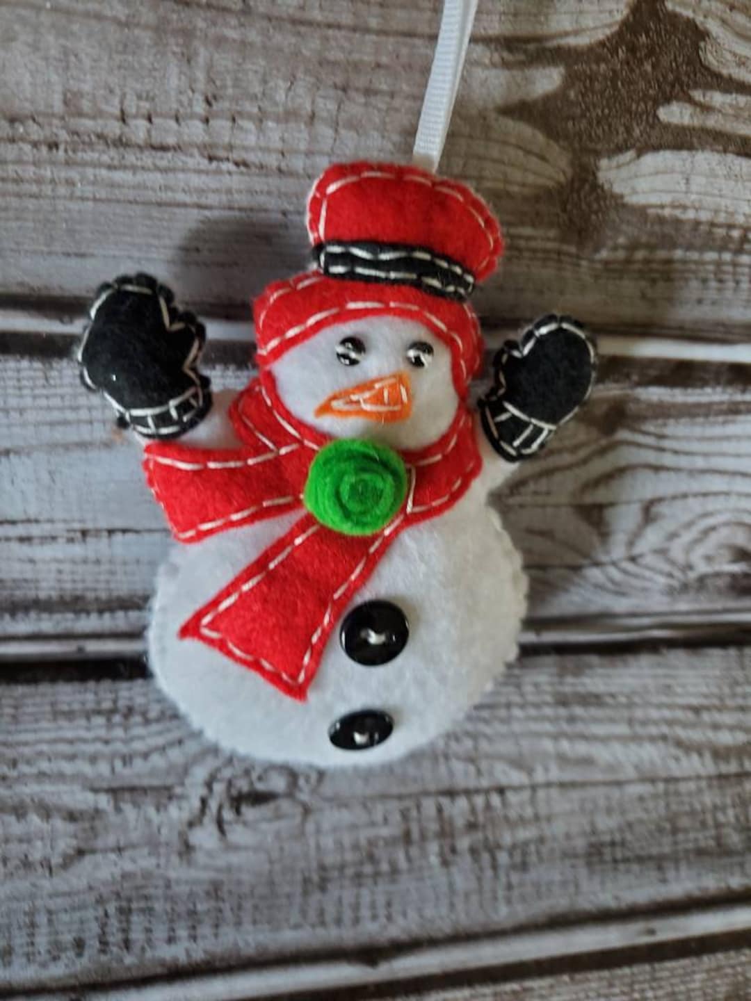 Snowman Ornament Felt Snowman Decoration Winter Christmas - Etsy