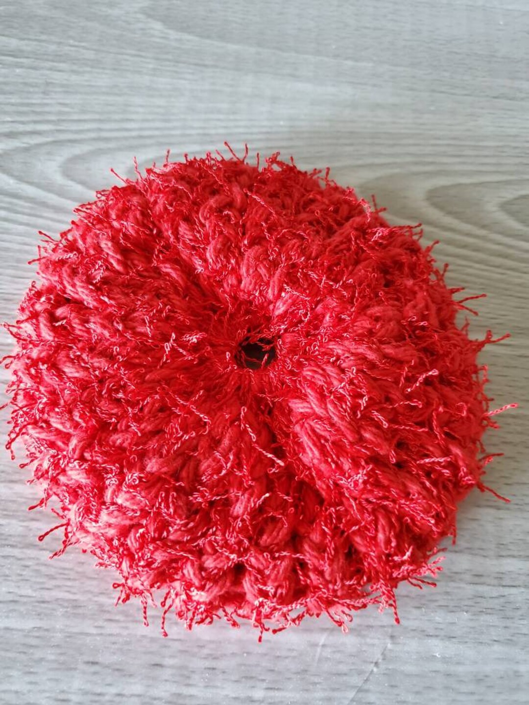 Red Loom Scrubbie Red Round Scrubby Kitchen Scrubby Knit - Etsy