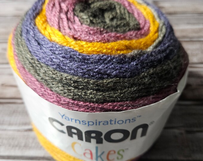 Plum Crisp, Caron Cakes Yarn, Brown Gold Pink Purple, Knit Crochet ...