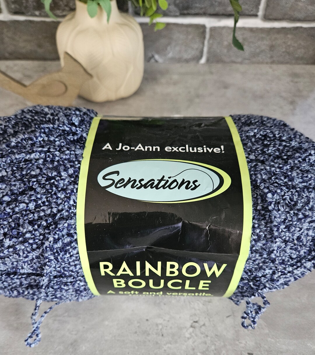 Blue Rainbow Boucle, Sensations Boucle Yarn, Blue Knit Crochet Yarn ...