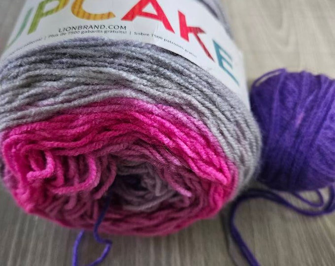 Tutu Much, Lion Brand Cupcake Yarn, Acrylic Knit Crochet, Pink Purple ...