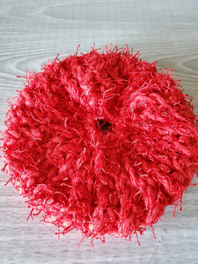 Red Loom Scrubbie Red Round Scrubby Kitchen Scrubby Knit - Etsy
