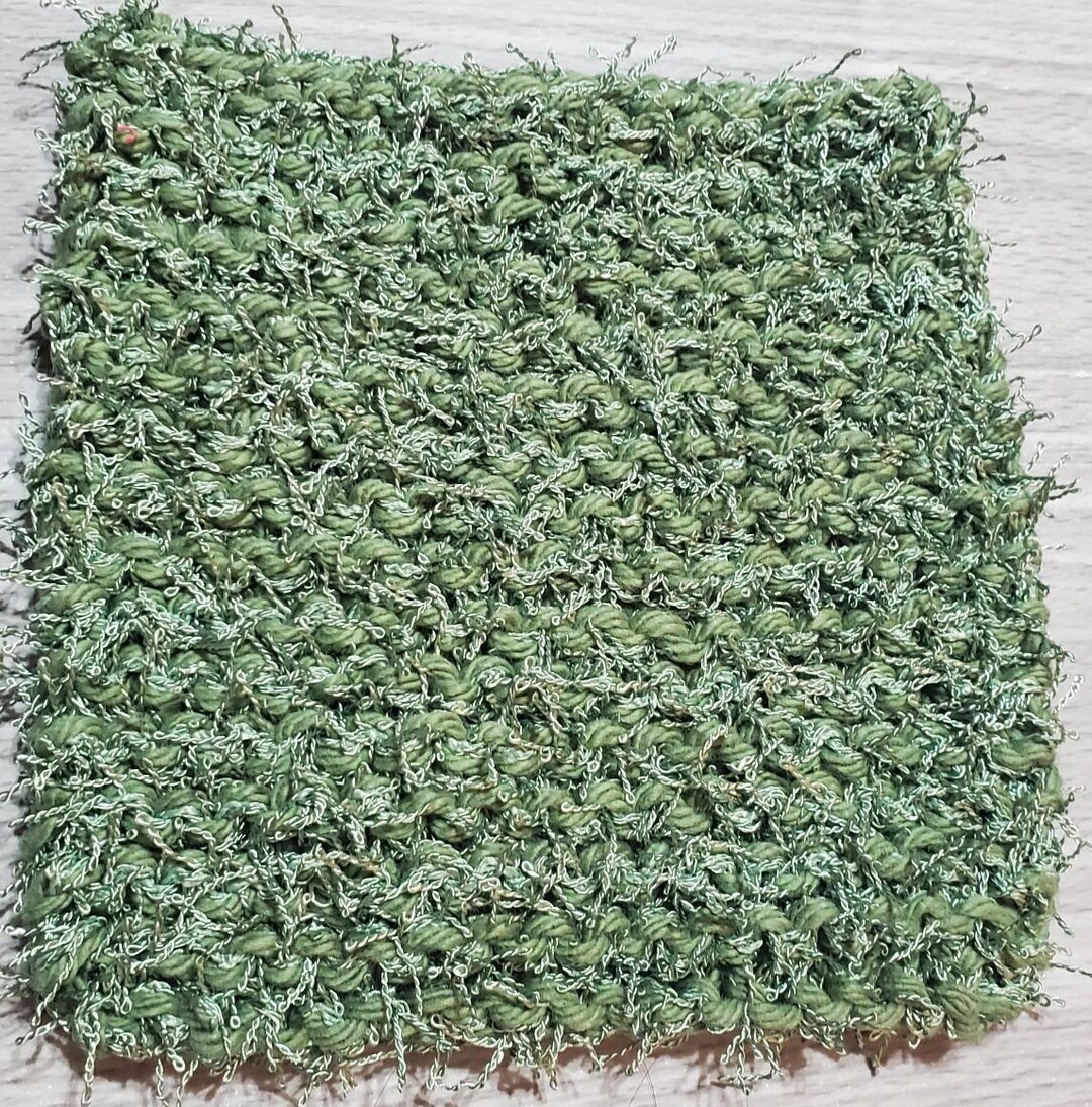 Rosemary Scrubby, Sage Green Tea Scrubber, Hand Knit Dishcloth, Eco ...