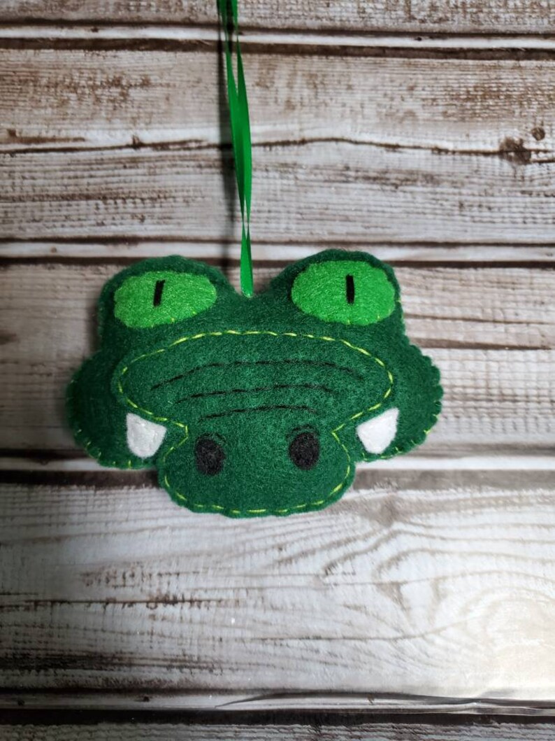Alligator Ornament Felt Alligator Ornament Embroidery - Etsy