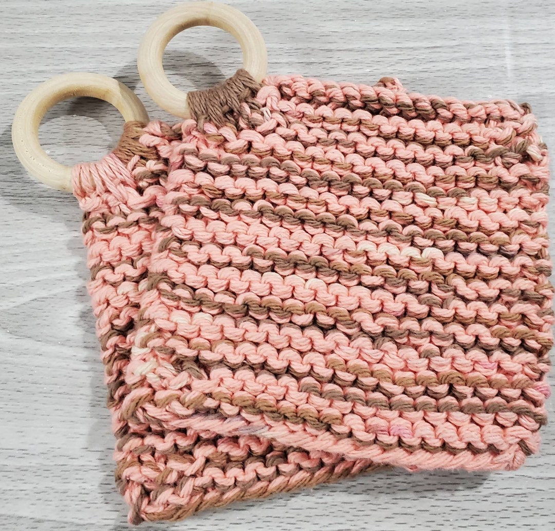 Desert Rising Coasters, Shades Peach Tan Coasters, Square Knit Rustic ...