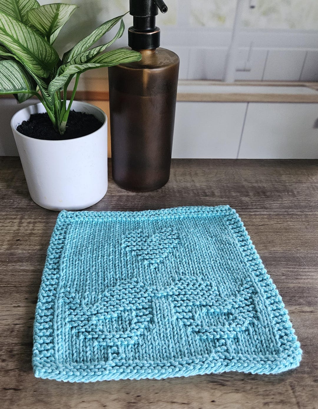 Love Birds Dishcloth, Spa Blue Bird Heart, Valentine's Day Cotton ...