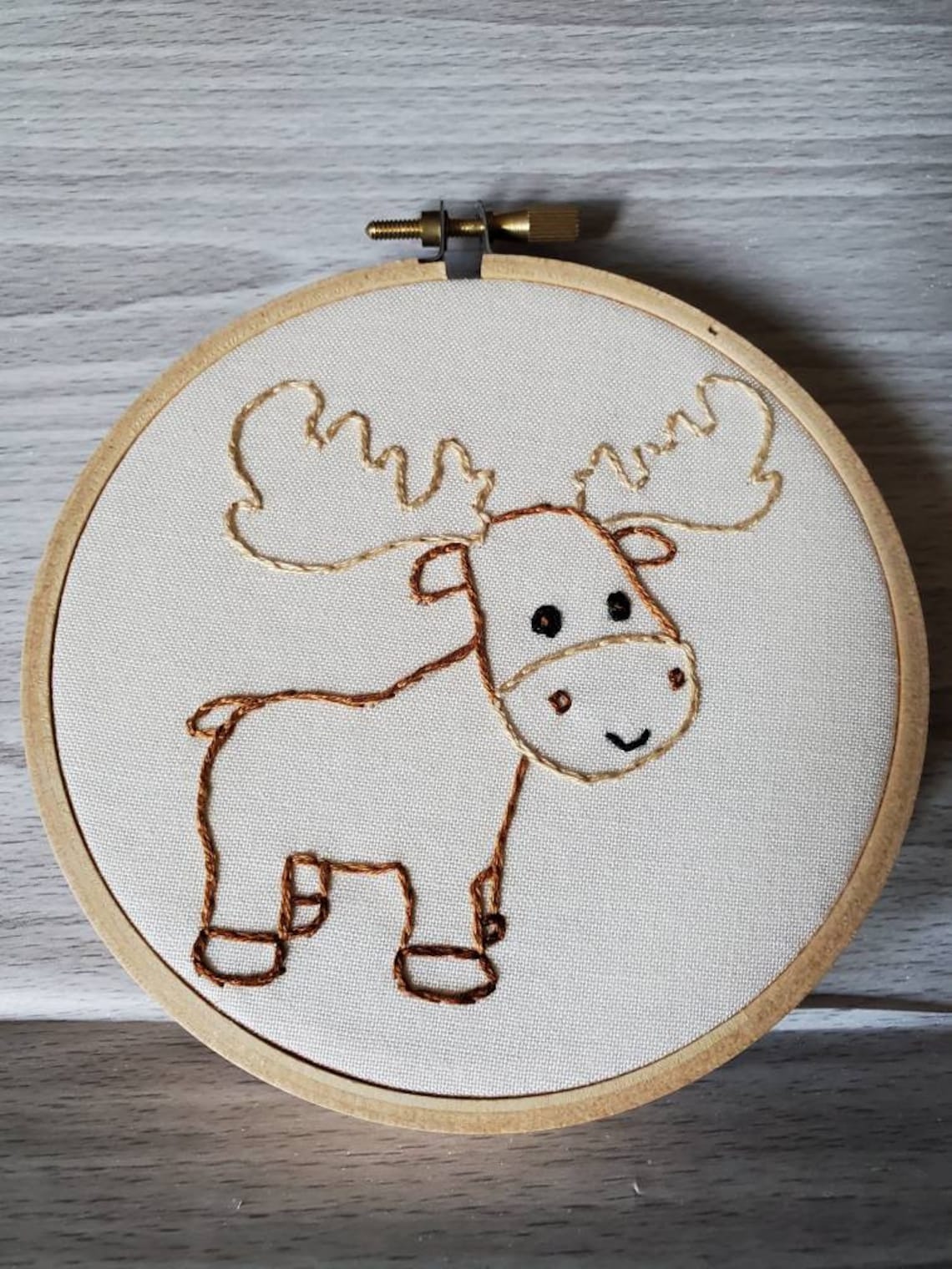 Moose Embroidery Ornament Embroidery Hoop Art Woodland | Etsy