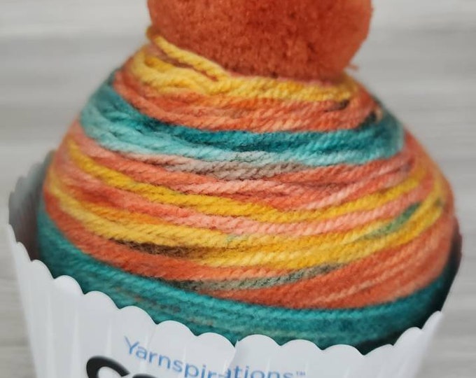 Mango Tango, Caron Cupcakes Yarn, Orange Green Yellow, Acrylic Knit ...