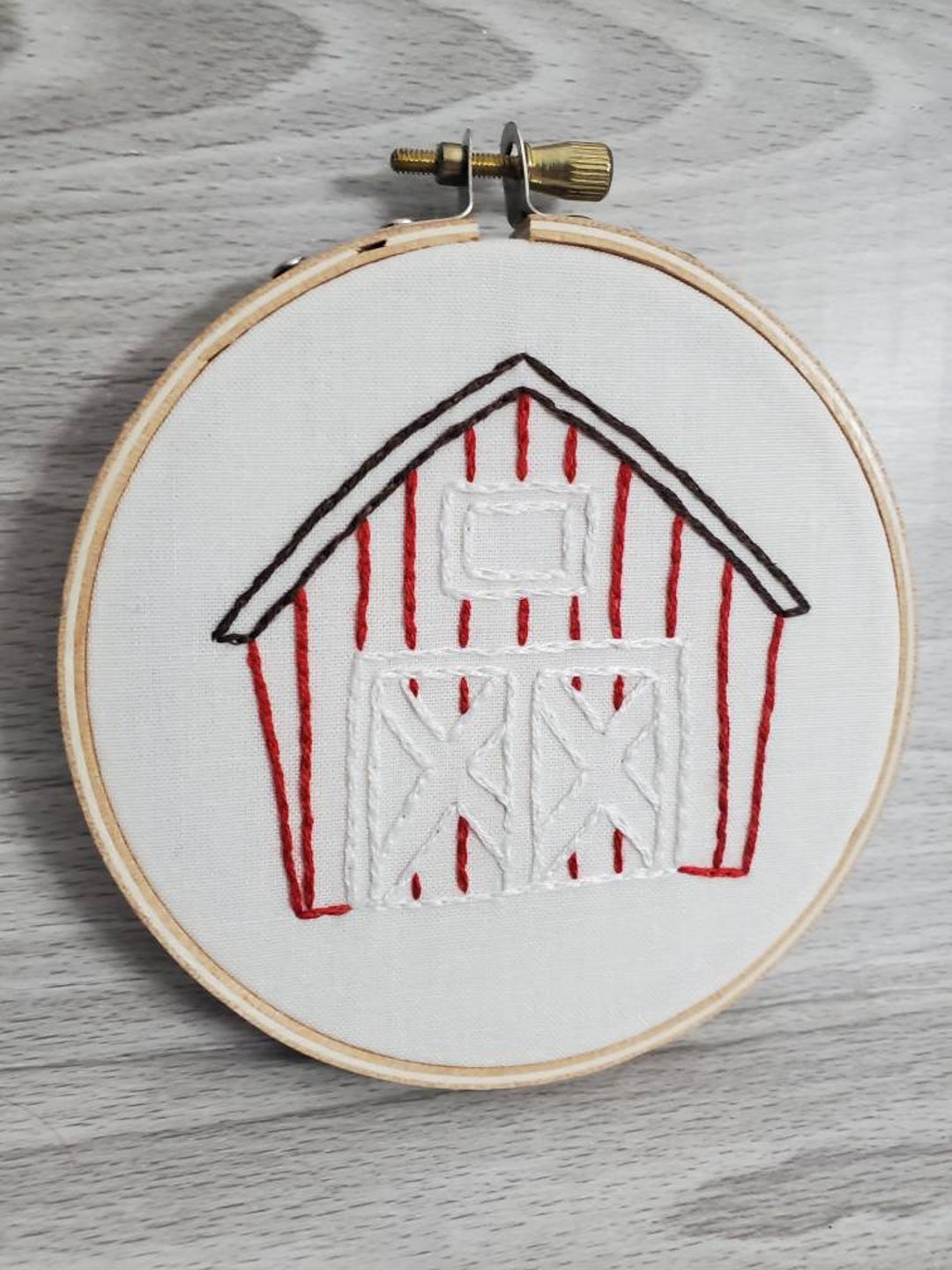 Embroidery Barn Ornament, Barn Hoop Art, Cubicle Wall Decor, Nursery ...