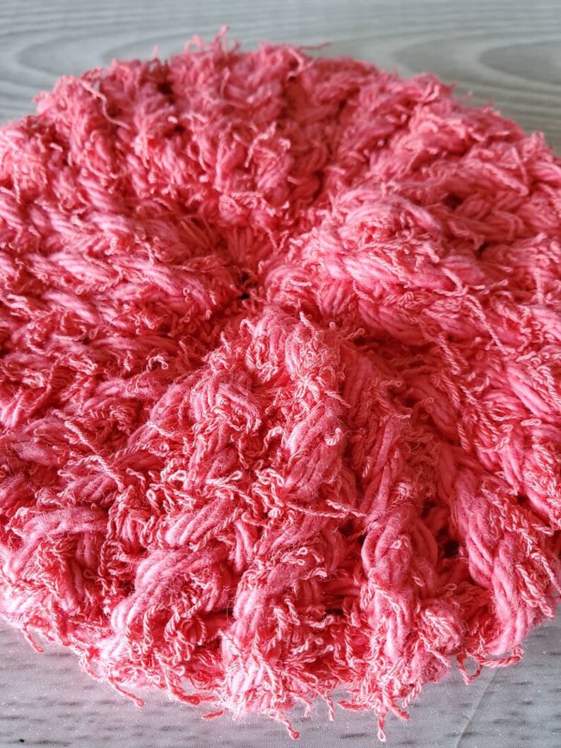 Coral Loom Scrubbie Coral Round Scrubby Kitchen Scrubby | Etsy