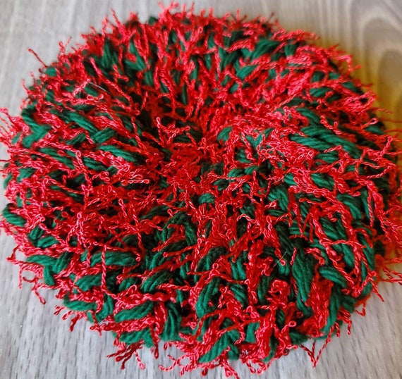 Green Red Scrubby Forest Green Red Scrubbie Christmas - Etsy