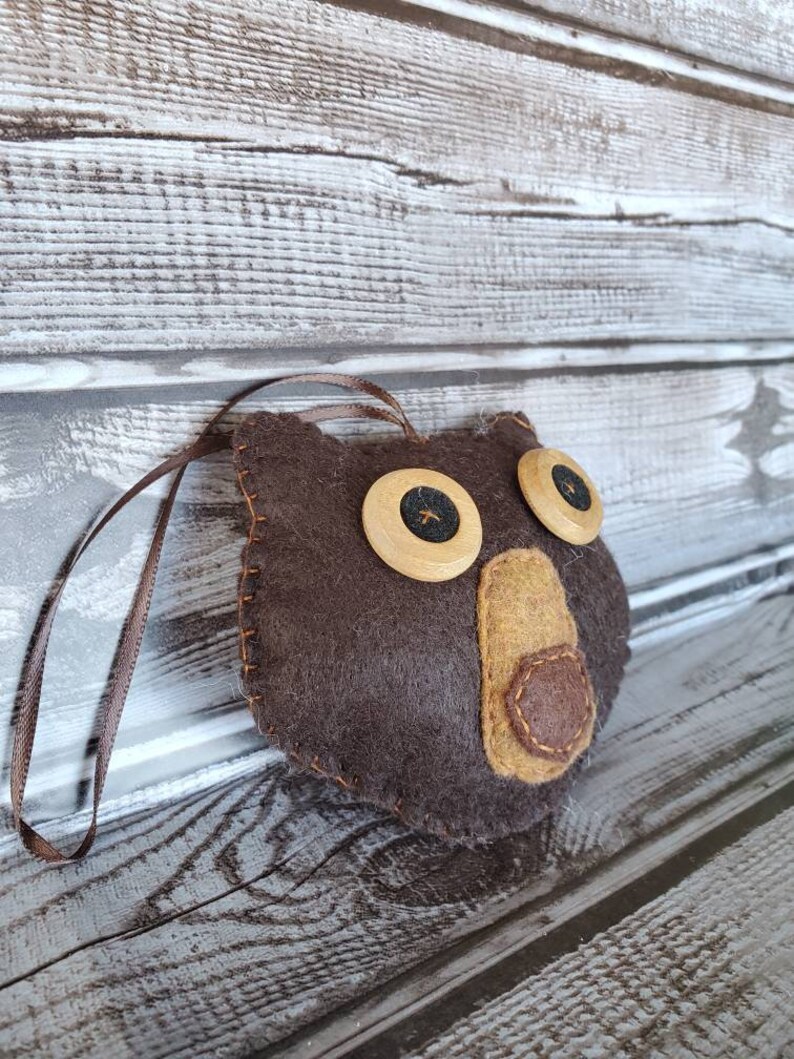 Brown Bear Ornament Felt Rustic Christmas Brown Tan - Etsy