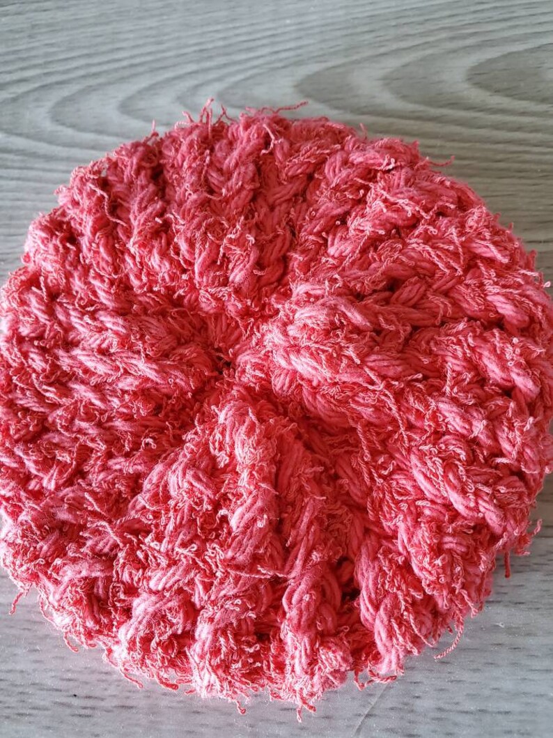 Coral Loom Scrubbie Coral Round Scrubby Kitchen Scrubby | Etsy