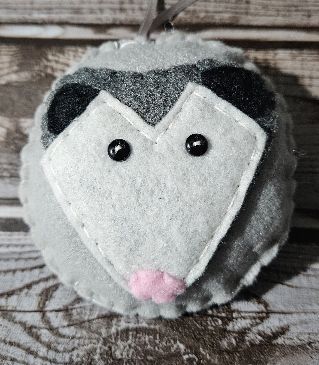 Possum Ornament, Felt Possum Ornament, Gray White Black Ornament ...