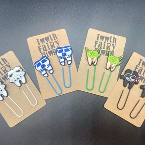 Dental Themed Paper Clip Bookmark Teeth Charms. Tooth Charms. Dental ...