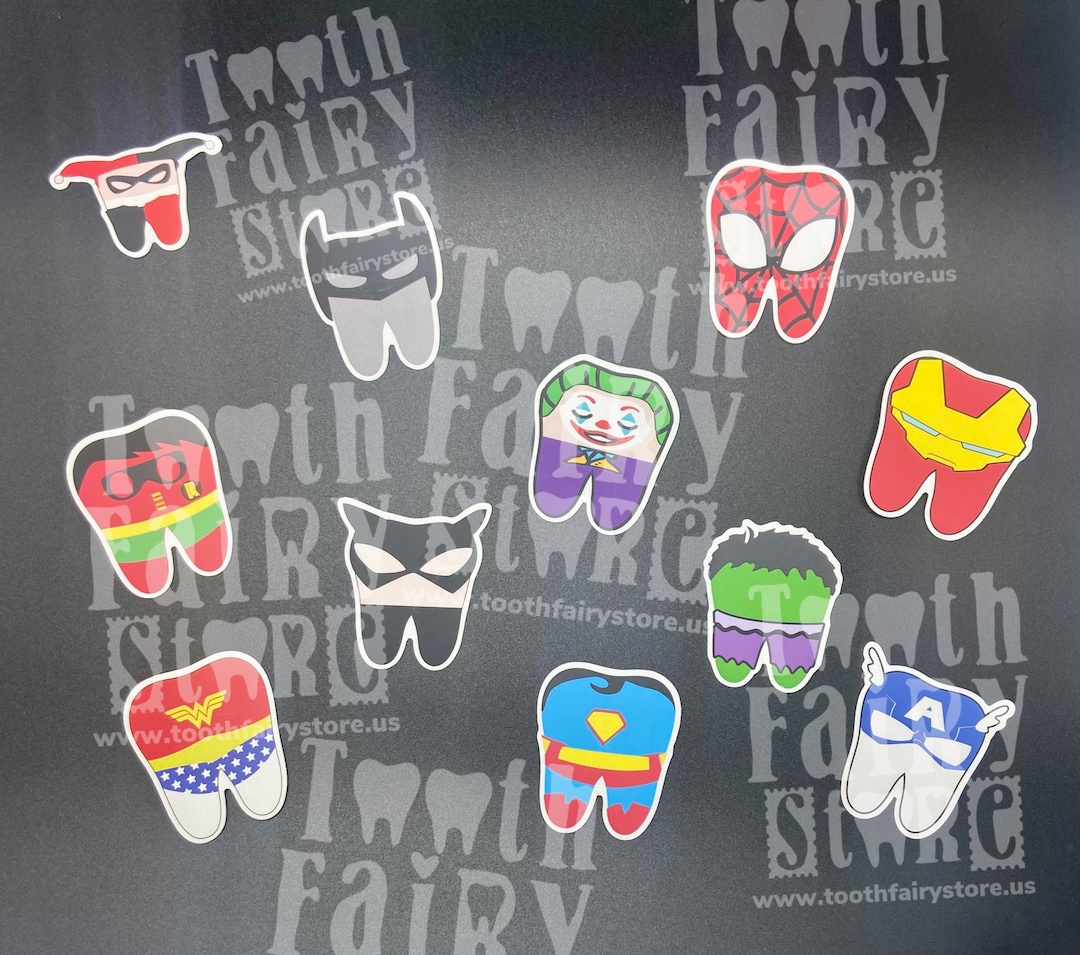 Superhero Tooth Cutouts: Laminated Dental Decor (5-6in) - Etsy