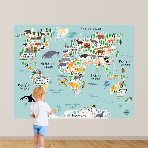 Map Wall Decal - Etsy