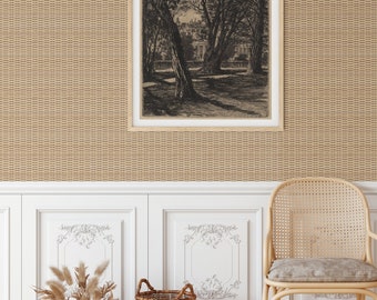 Rattan Weave Look, Natural, Wallpaper - Etsy