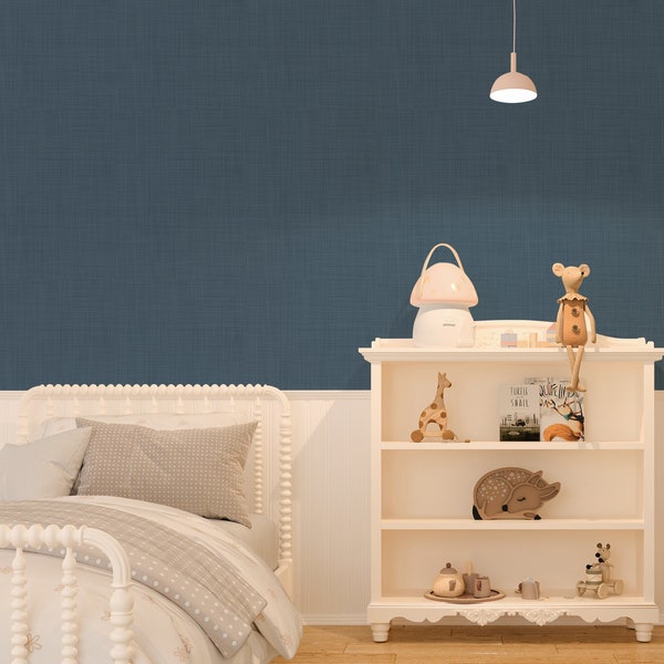 Blue Grasscloth Wallpaper - Etsy