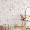 White Tulip Wallpaper Mural , Flower Boho Wall Art, Removable Self ...