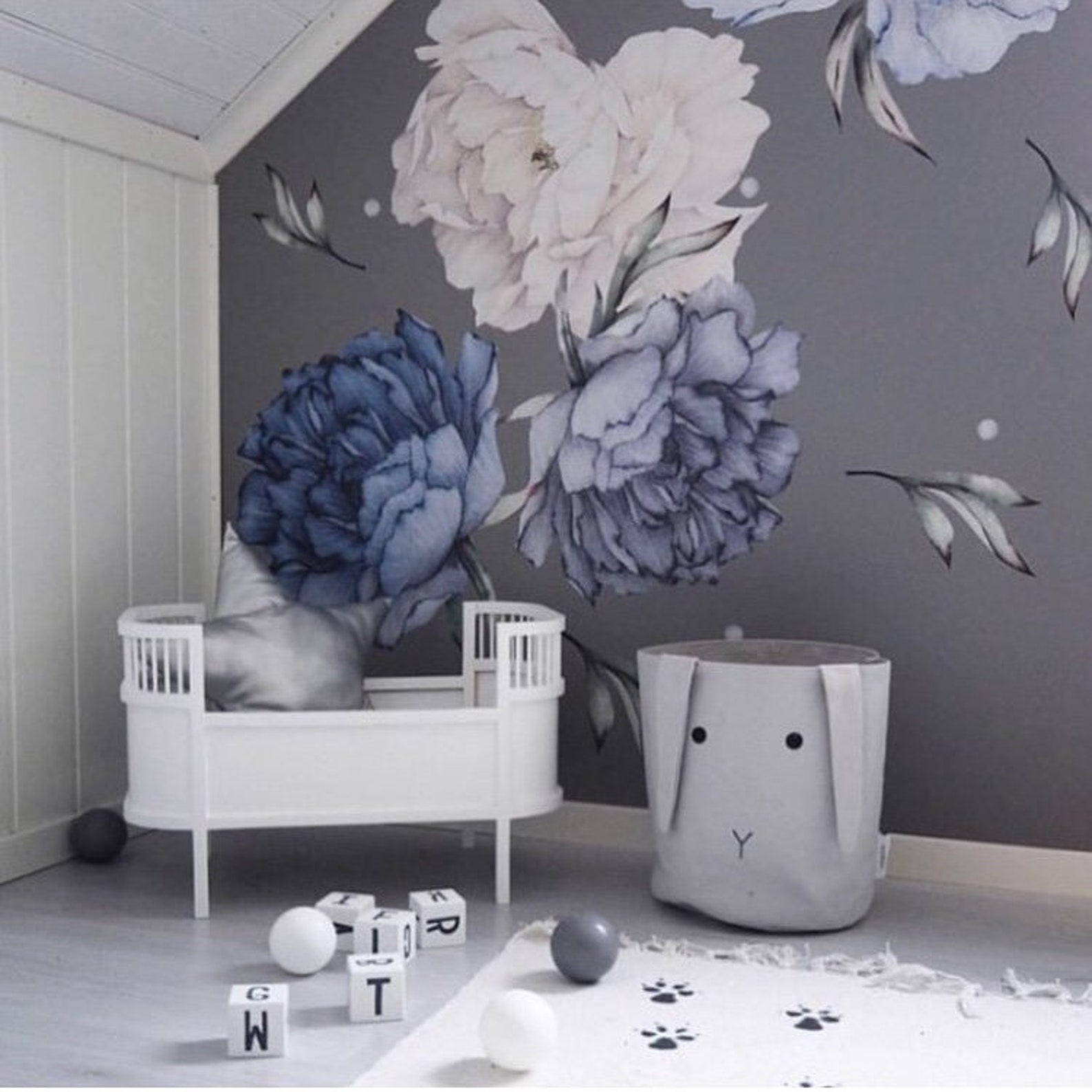 Blue Flower Decals for Boys Baby Boy Decor Blue Flower | Etsy