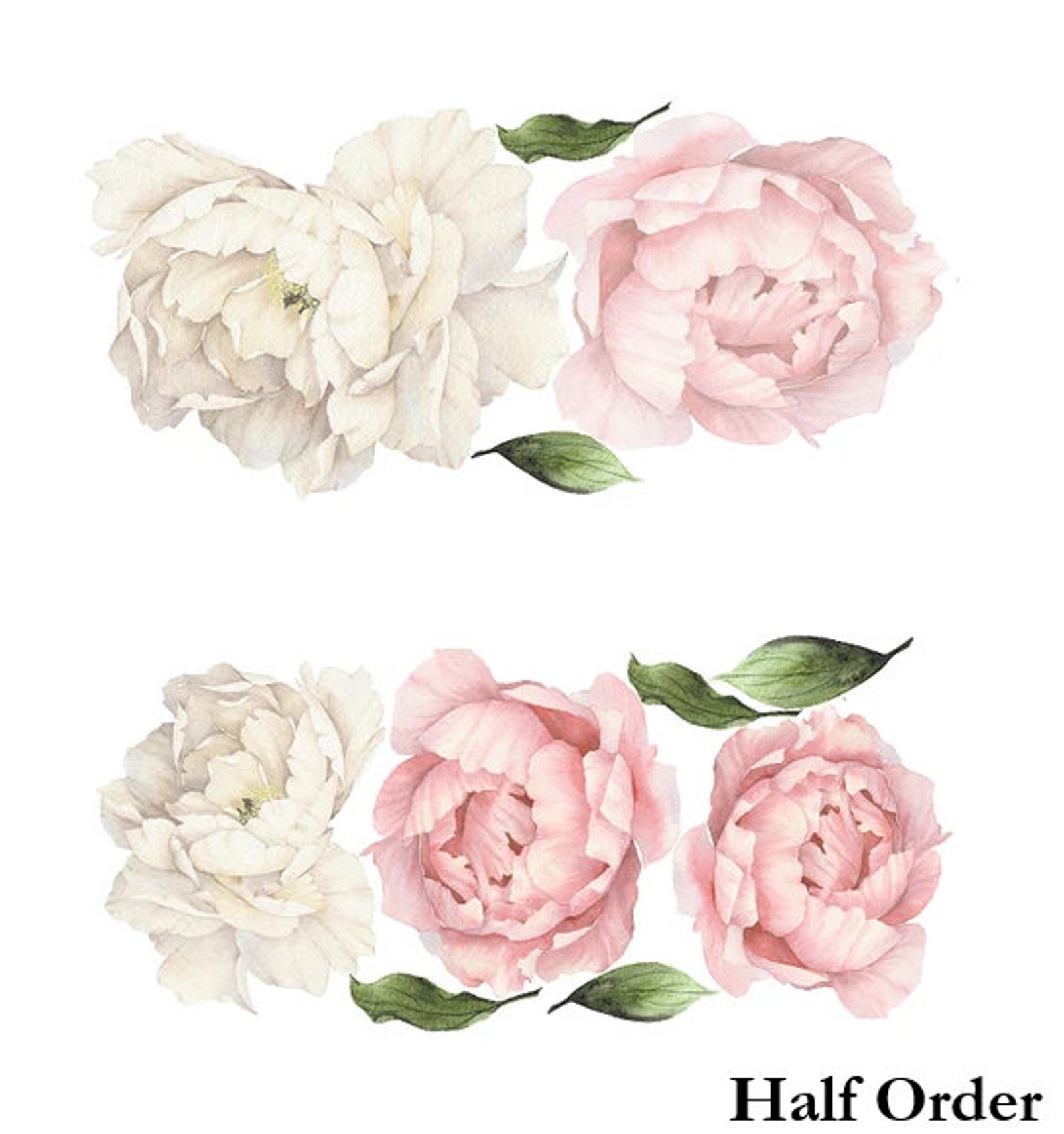 Pink Peony Wall Decal - Floral Wall Decals - Removable Peel and Stick ...