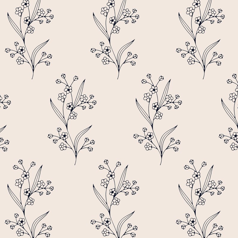 Sketched Twig Wallpaper - Modern - Earthy Wallpaper Printed Removable ...