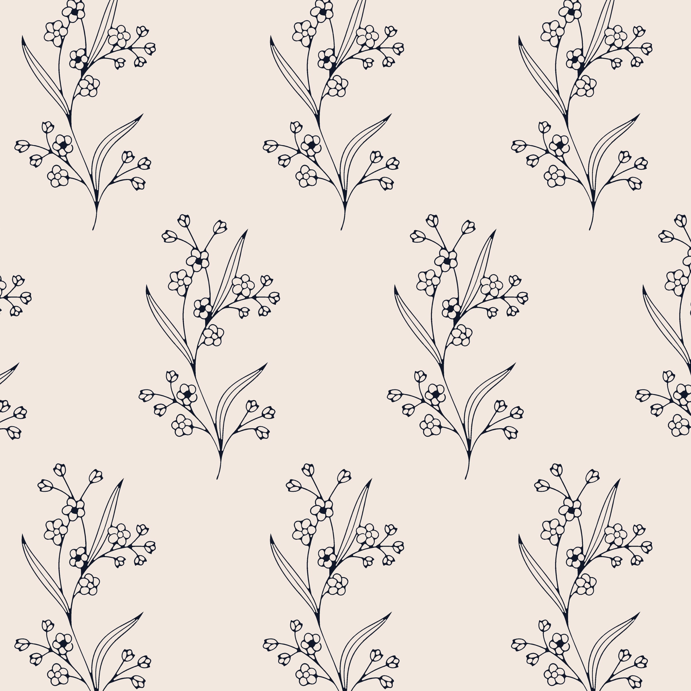 Sketched Twig Wallpaper - Modern - Earthy Wallpaper Printed Removable ...