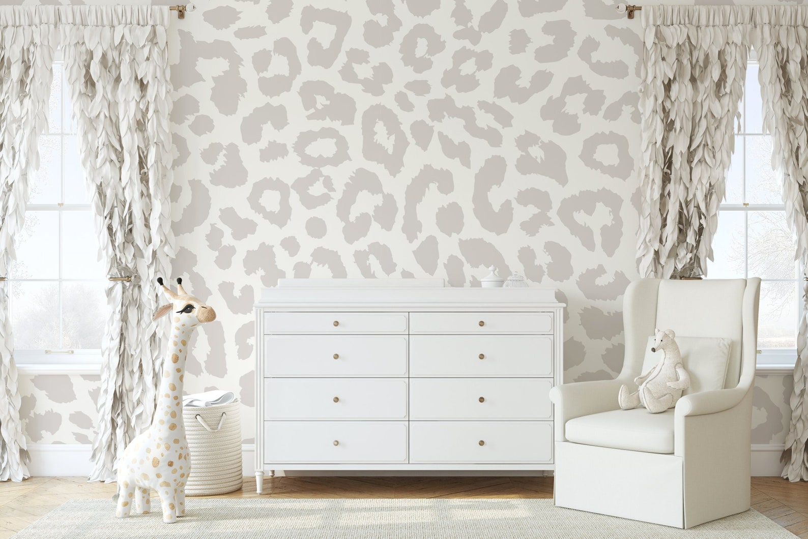 Neutral Animal Print Wallpaper. Removable Wallpaper Animal. - Etsy