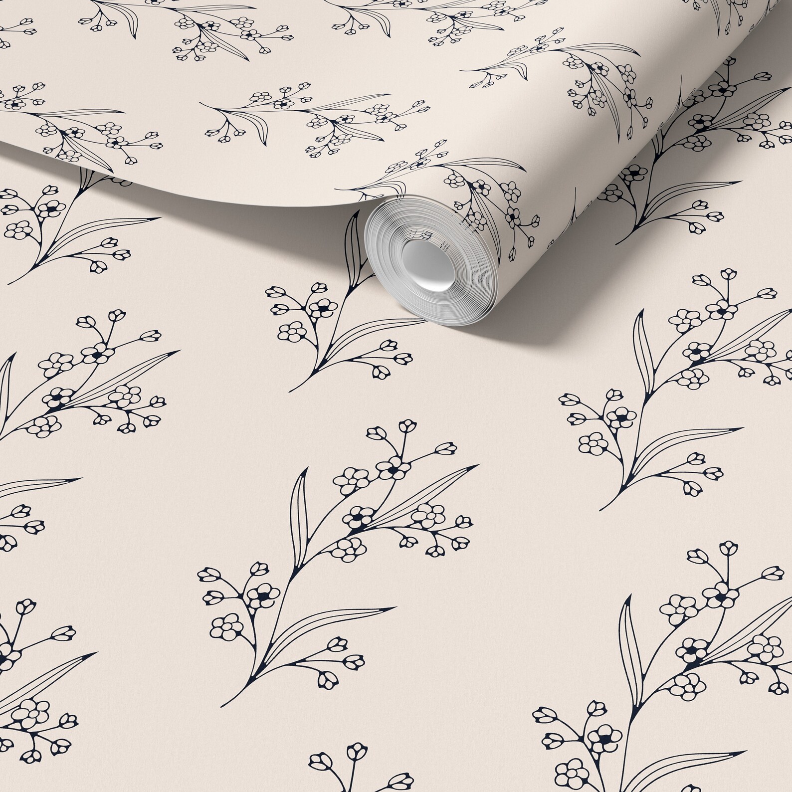Sketched Twig Wallpaper - Modern - Earthy Wallpaper Printed Removable ...