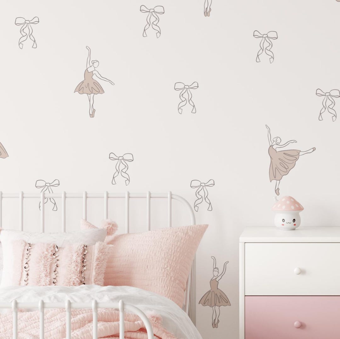 Simple Ballerina Wall Decals | Girls Room Decor | Outline Ballerina ...