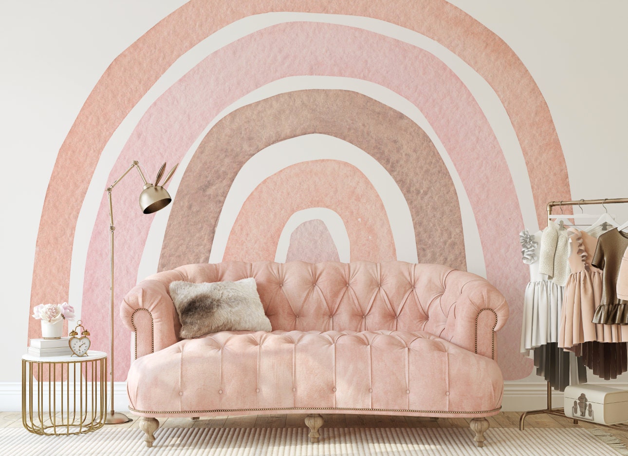 Rainbow Wall Mural Removable Wall Mural Rainbow Wallpaper | Etsy