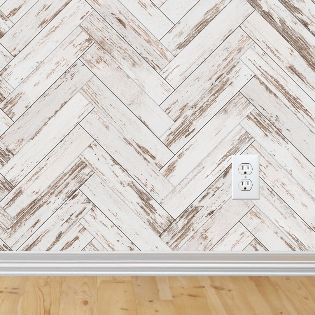 Herringbone Wallpaper | Peel and Stick Wallpaper | Removable for ...