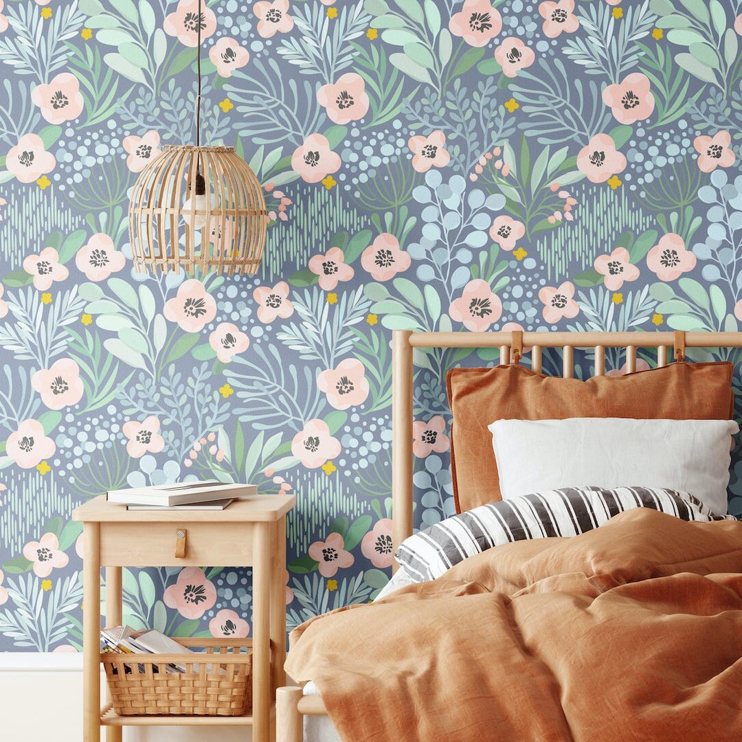 Delicate Blossom Flower Wallpaper, Peel and Stick Wallpaper ...