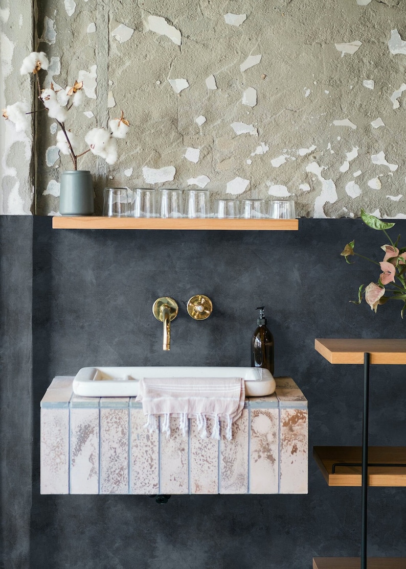 Dark Blue Ink Limewash Wallpaper. Lime Wash. Navy Blue Plaster ...
