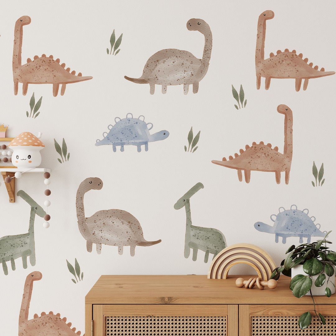 Watercolor Dinosaur Decals / T-rex Dino Decor / Removable Dinosaurs ...