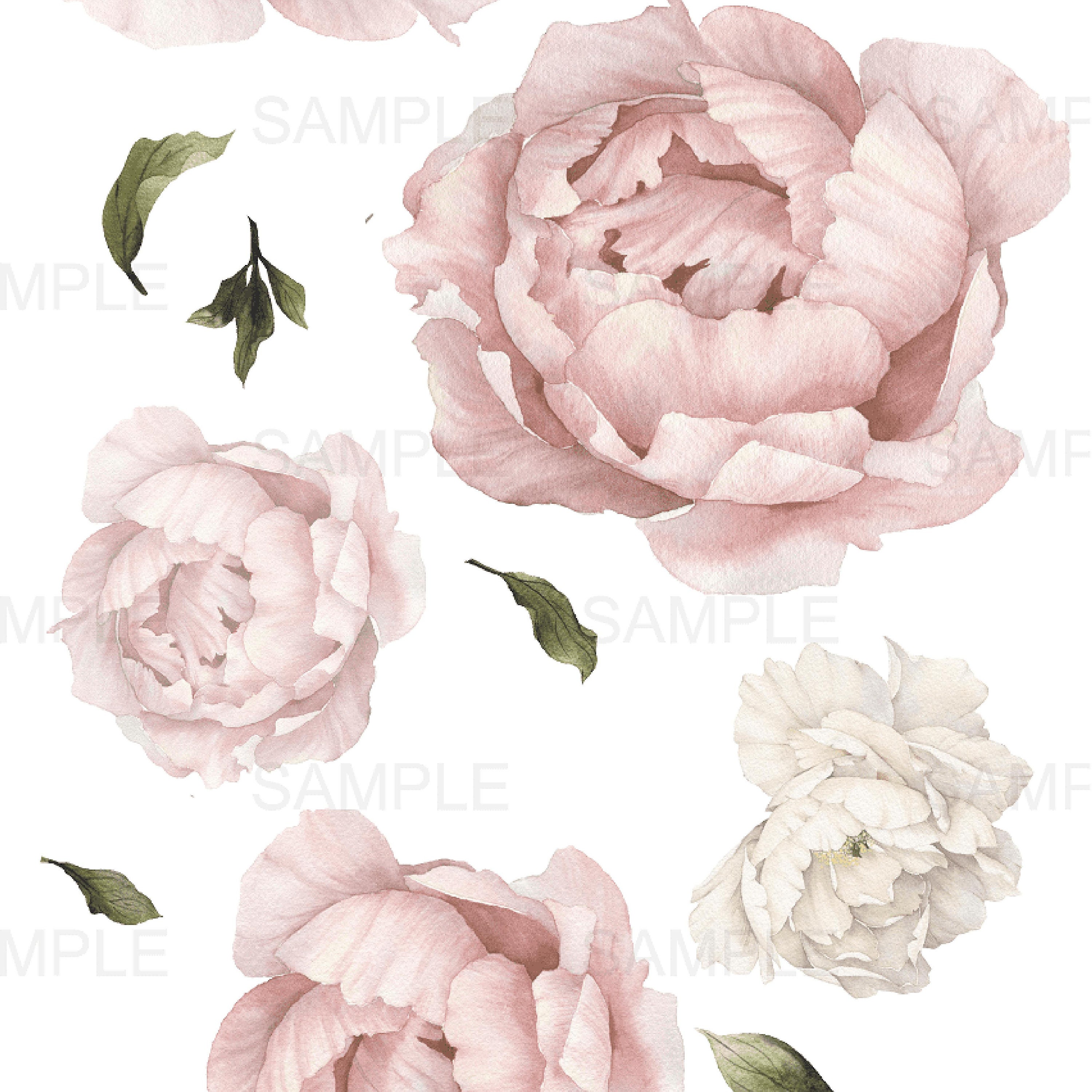 Pink Peony Wall Decal Floral Wall Decals Removable Peel Etsy Australia