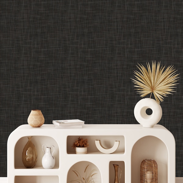 Black Cloth Peel and Stick Wallpaper - Etsy