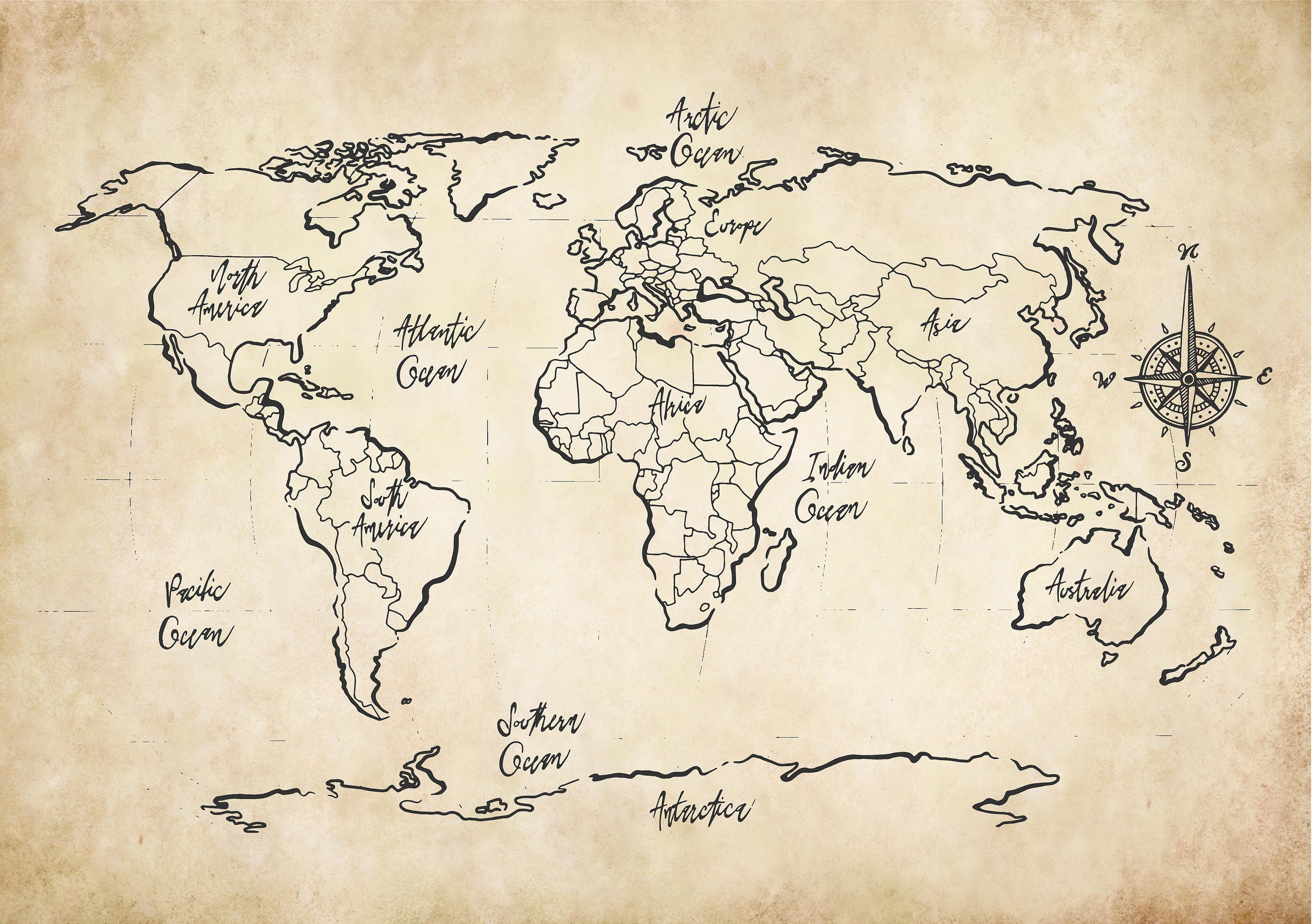 World Map Drawing For Kids