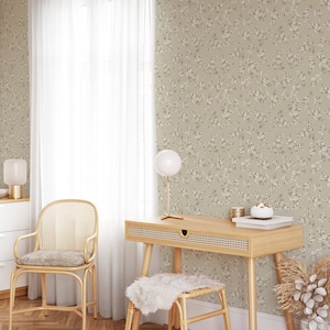 Dainty Flower Wallpaper. Peel and Stick Wallpaper. Removable Wallpaper ...