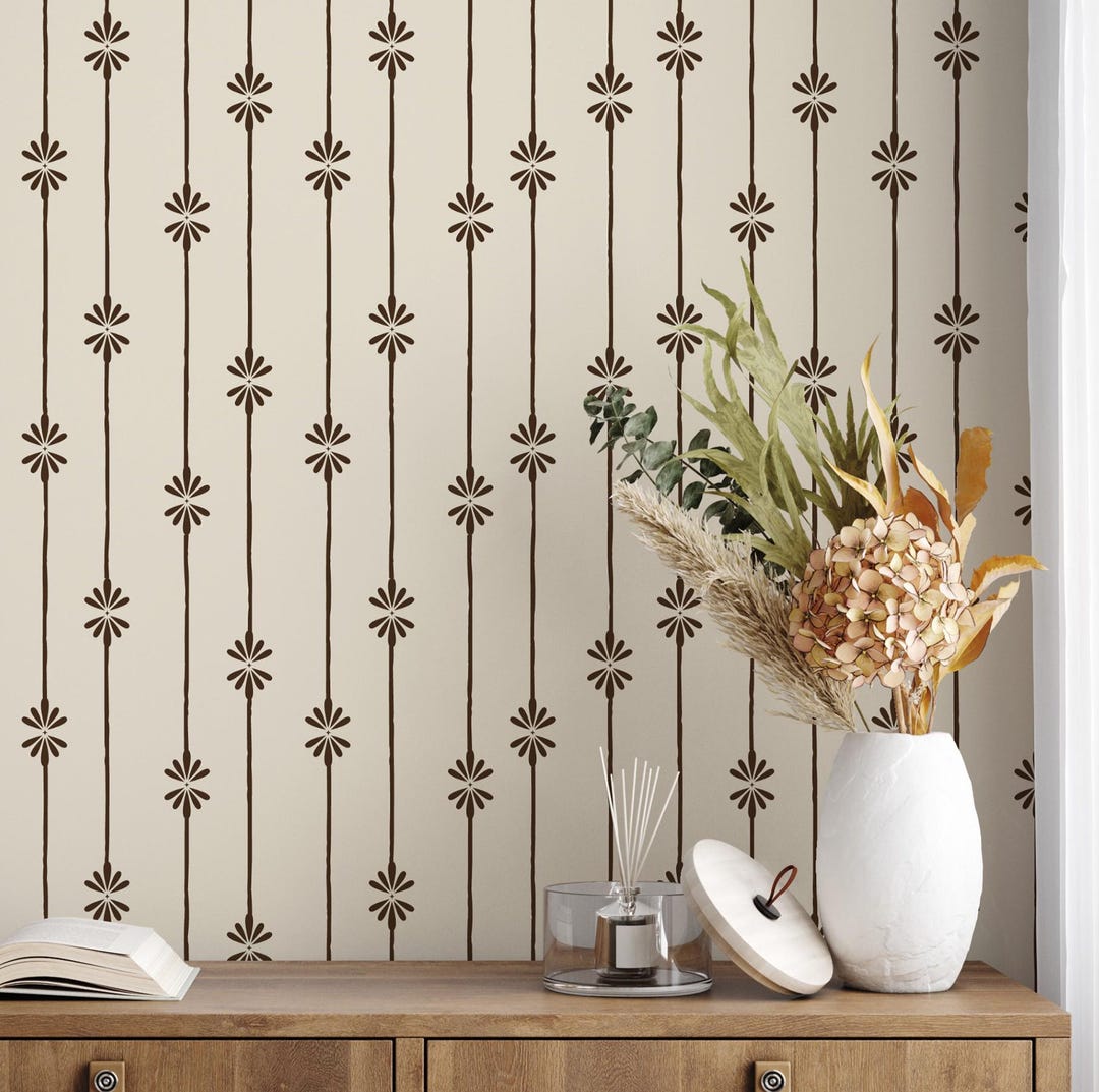 Homestead Stripe Wallpaper, Vintage Hand-drawn Stripe, Rustic Farmhouse ...